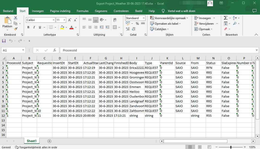 Processes - Spider handleiding